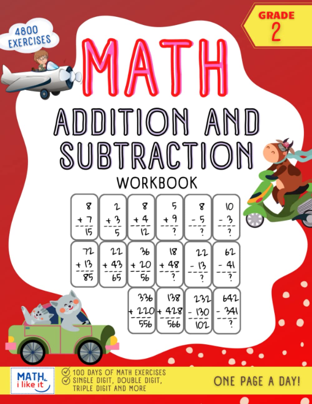2nd grade Math Workbook Addition and Subtraction, 100 days of Math ...