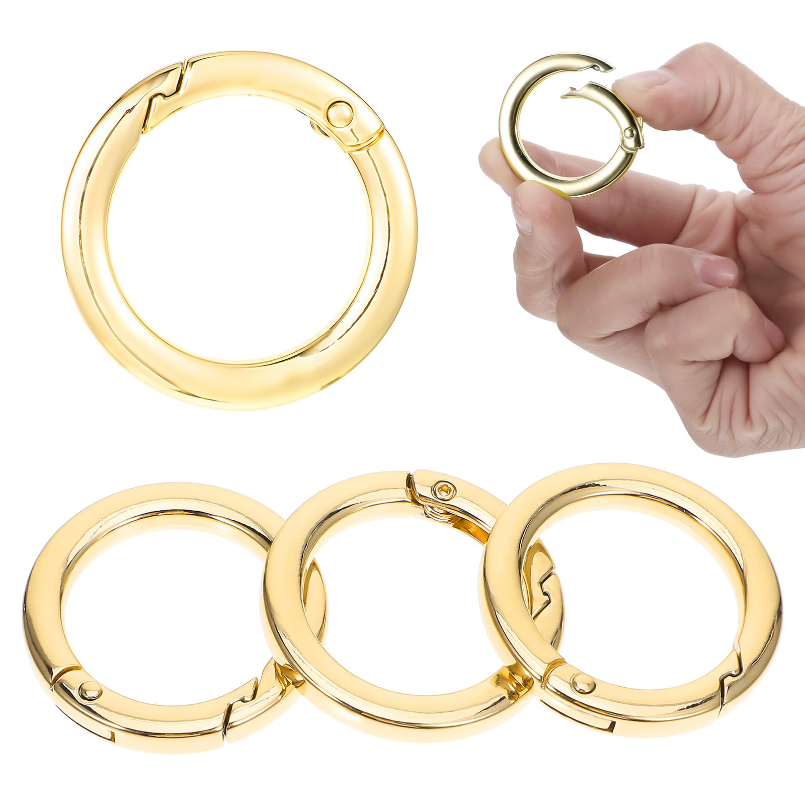 Amazon.com: 4 Pcs Metal O Ring for Purse Strap 1 Inch Gold Key Ring O ...