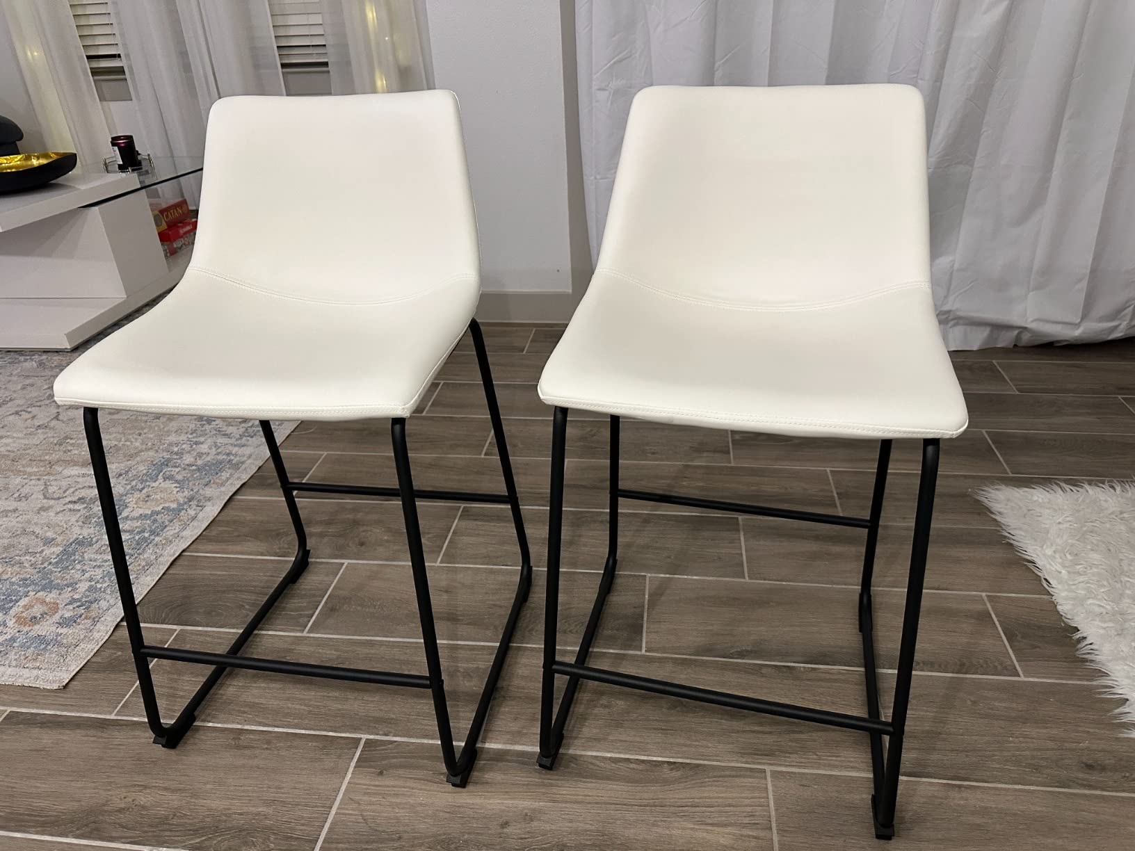 $22/mo - Finance NicBex Retro Bar Stools Crazy-Horse Leather with Metal ...