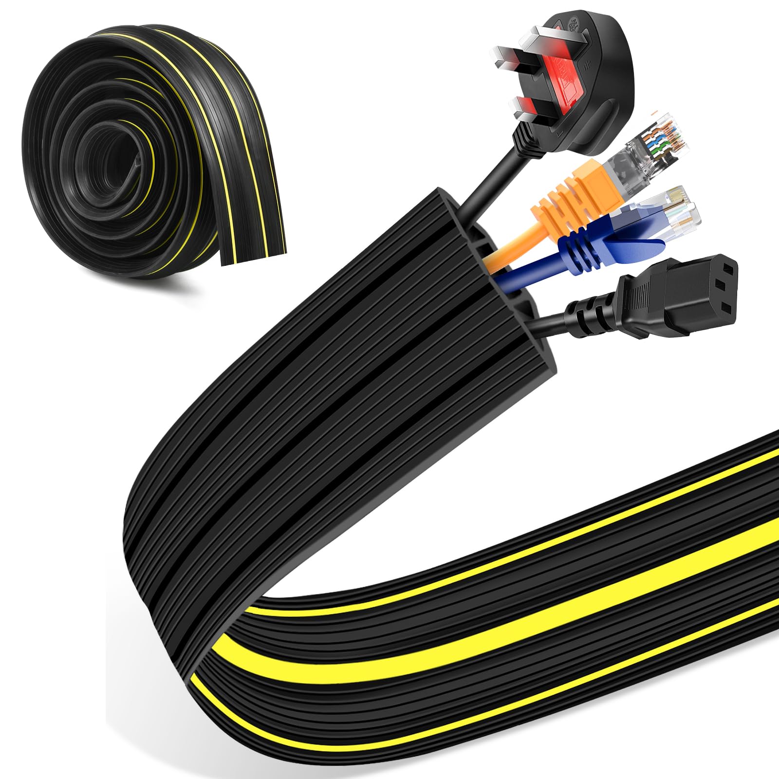 Amazon.com: 6 FT Floor Cable Cover, Cord Covers for Wires on Floor ...