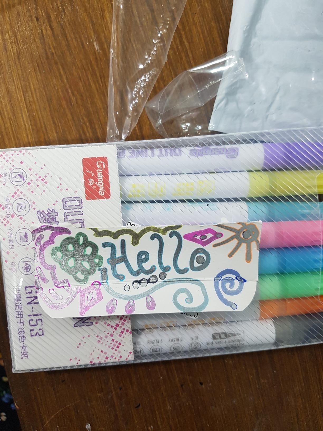 HOWNY 8 Colors/Set Gift Card Writing Drawing Pens Double Line Outline ...