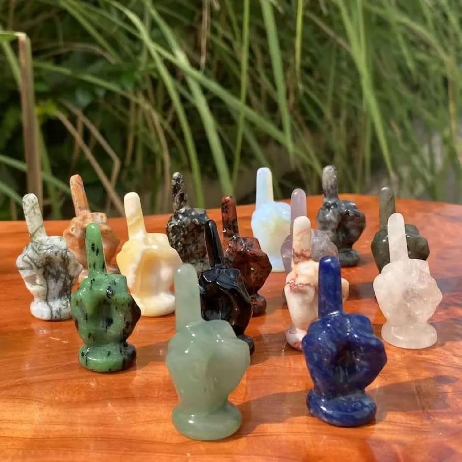 Amazon.com: Mini Middle Finger Crystals Figurine,Middle Finger Statue ...