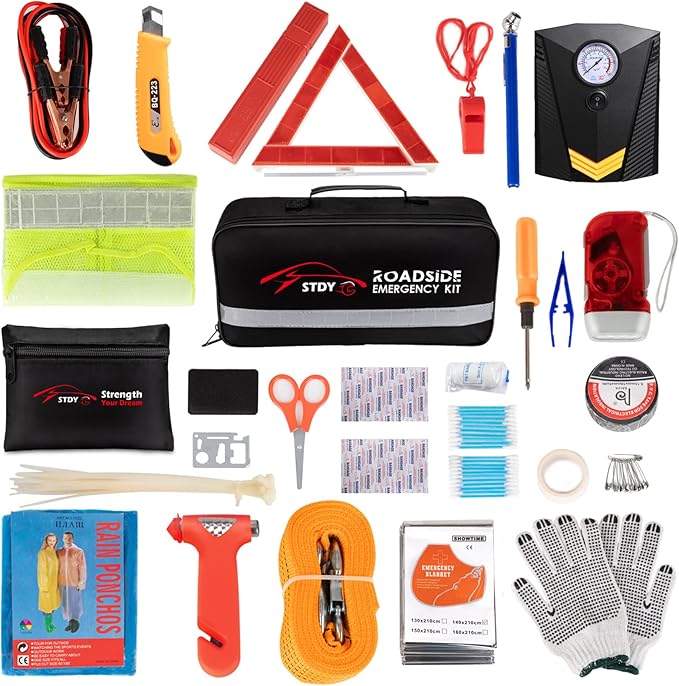 Amazon.com: STDY Car Roadside Emergency Kit, Vehicle Truck Safety Road ...