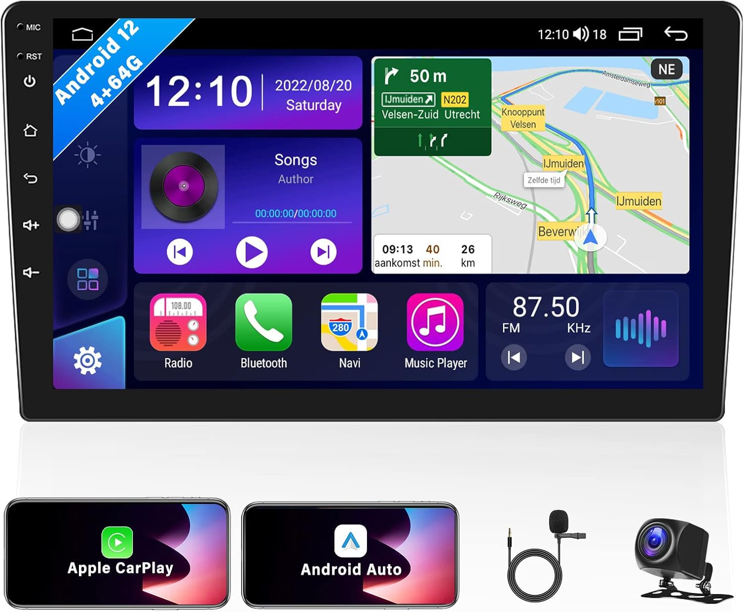 Amazon.com: [4+64GB] 2023 8-Core Android 12 Double Din Car Stereo with ...