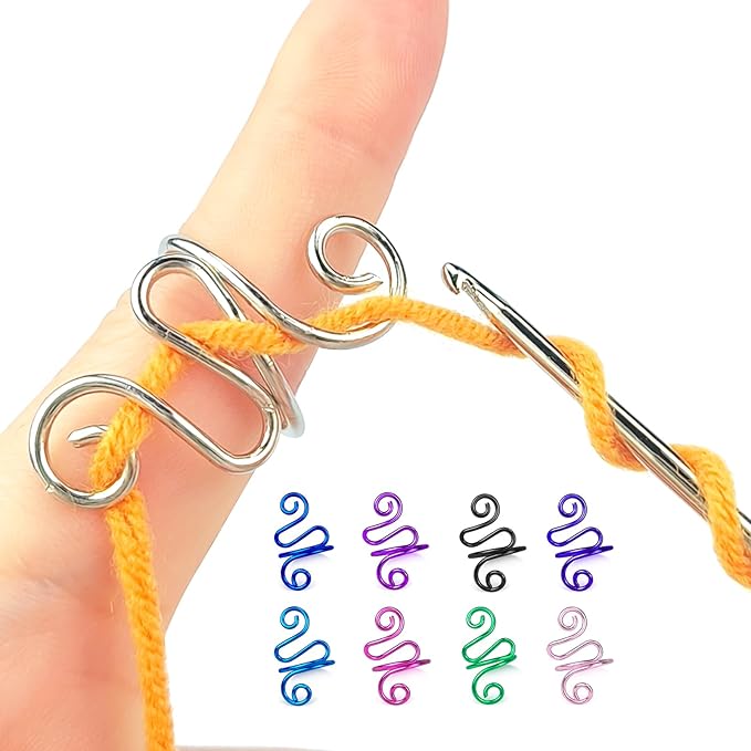 Amazon.com: Handmade Crochet Rings, Belifair Adjustable Crochet Tension ...