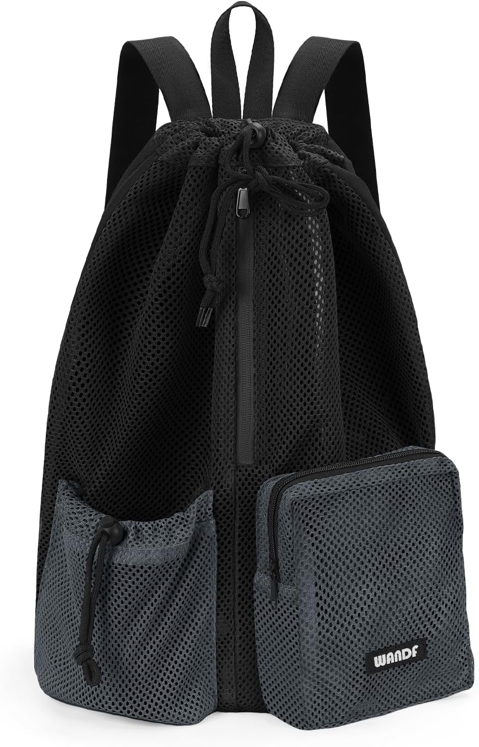 Amazon.com: WANDF Swim Bag Mesh Drawstring Backpack with Wet Pocket ...