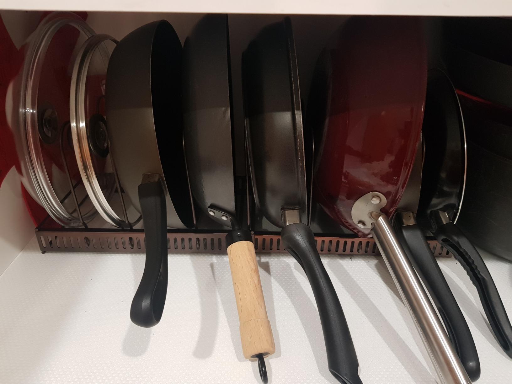 22.25", Kitchen Cookware Extensible Pan Pot Lid Organizer Rack with 3 ...