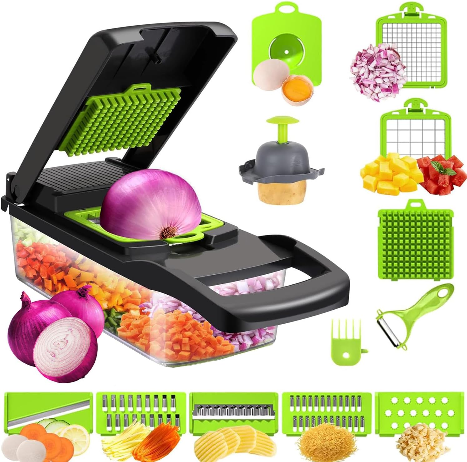 16 in 1 Vegetable Chopper, Vegetable Choppers Vegetable Cutter ...