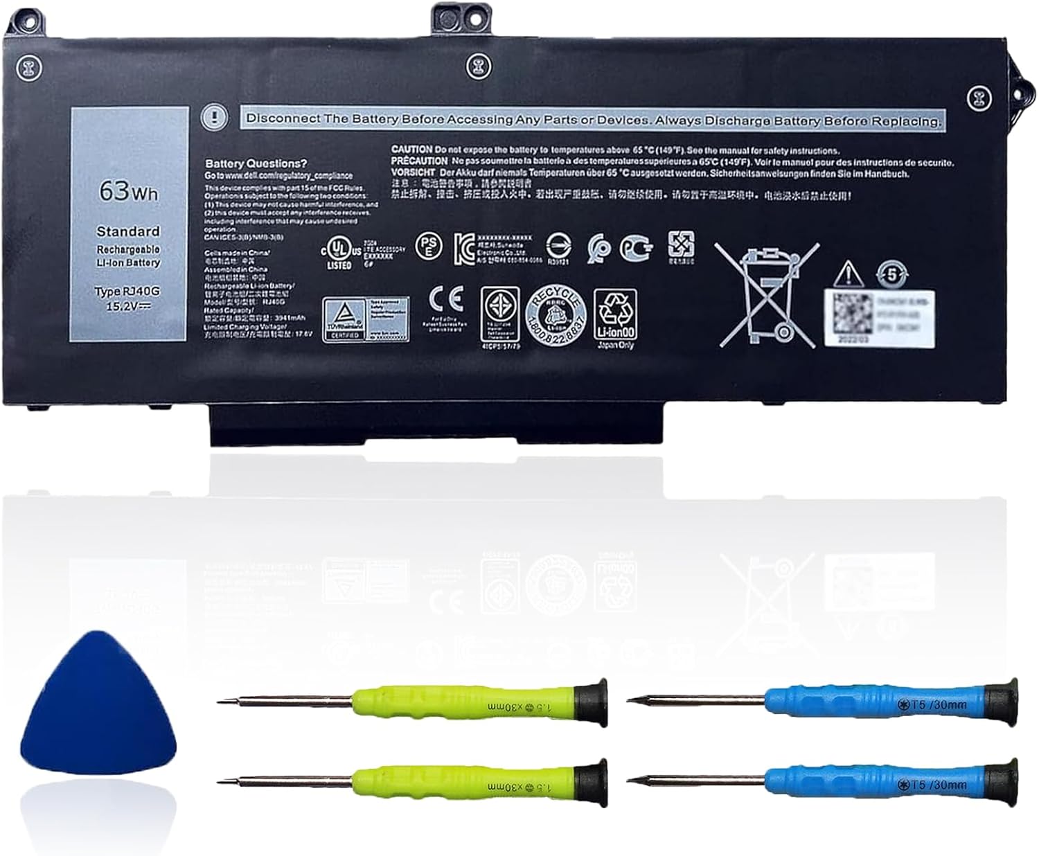 Amazon.com: RJ40G 63Wh Laptop Battery Replacement for Dell Latitude 14 ...