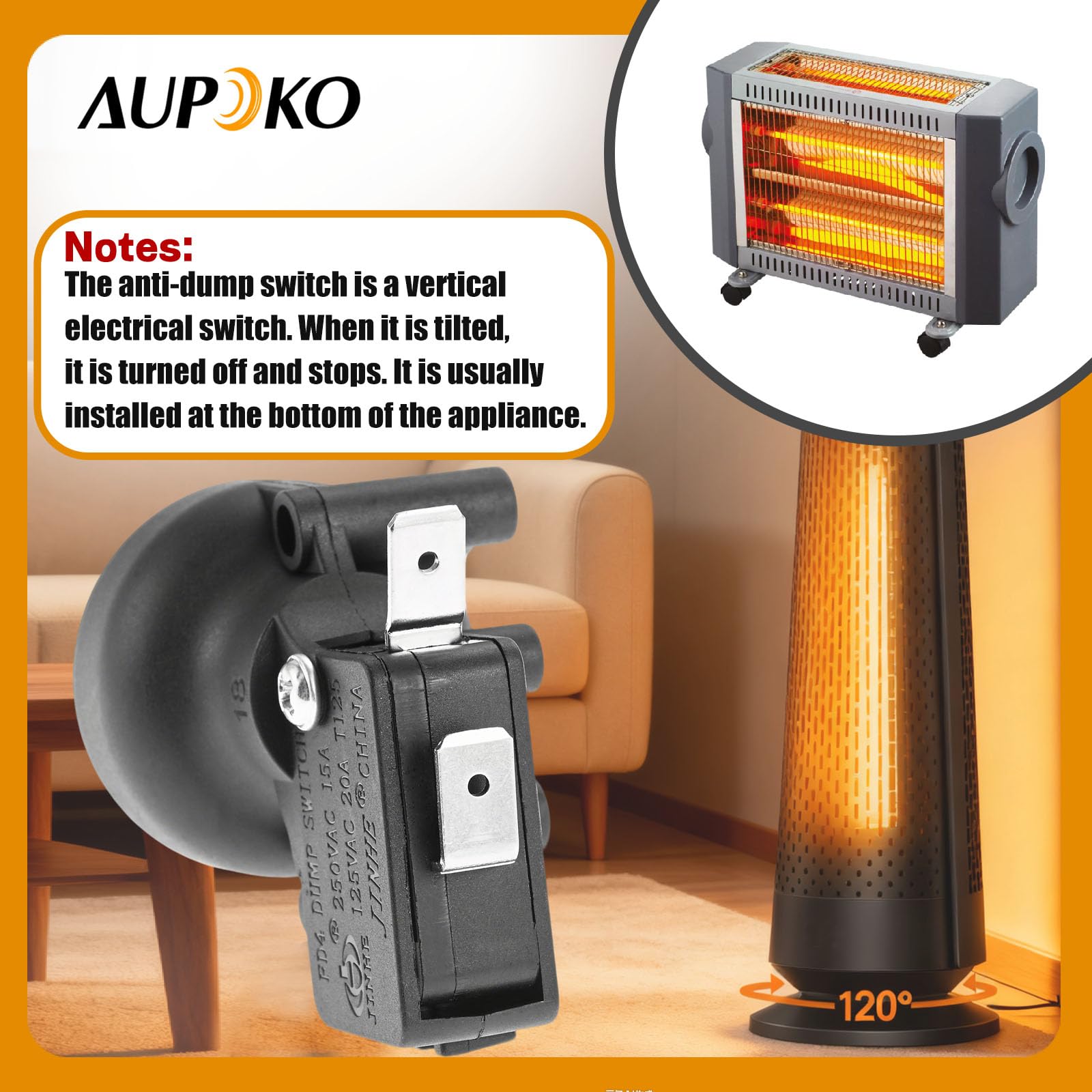 Patio RLECS Tilt Shut Off Patio Heater - Tip Over Switch For Propane ...