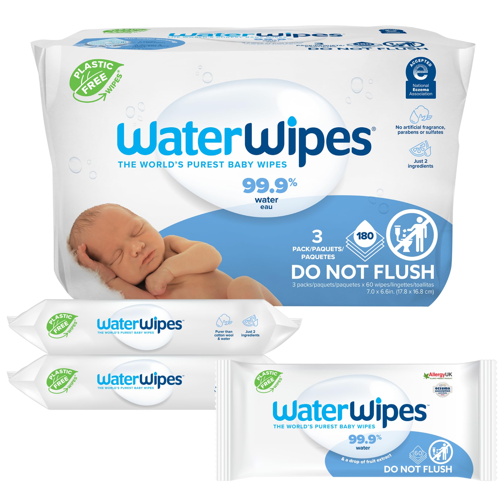 WaterWipes Sensitive Baby Wipes, 60 count - 3 Packs : Amazon.in: Health ...