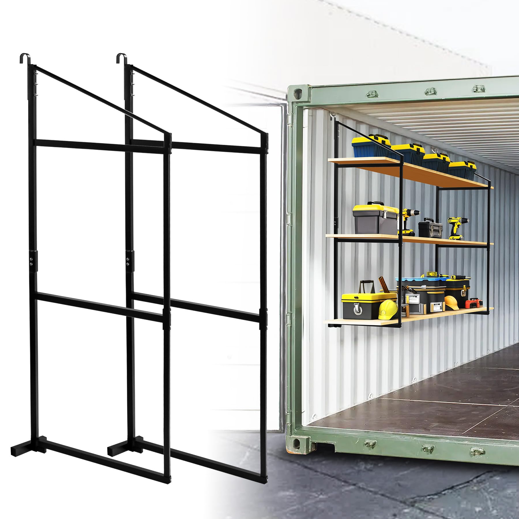 Amazon.com: 2 Pack Shipping Container Shelving Shelf Capacity up to ...