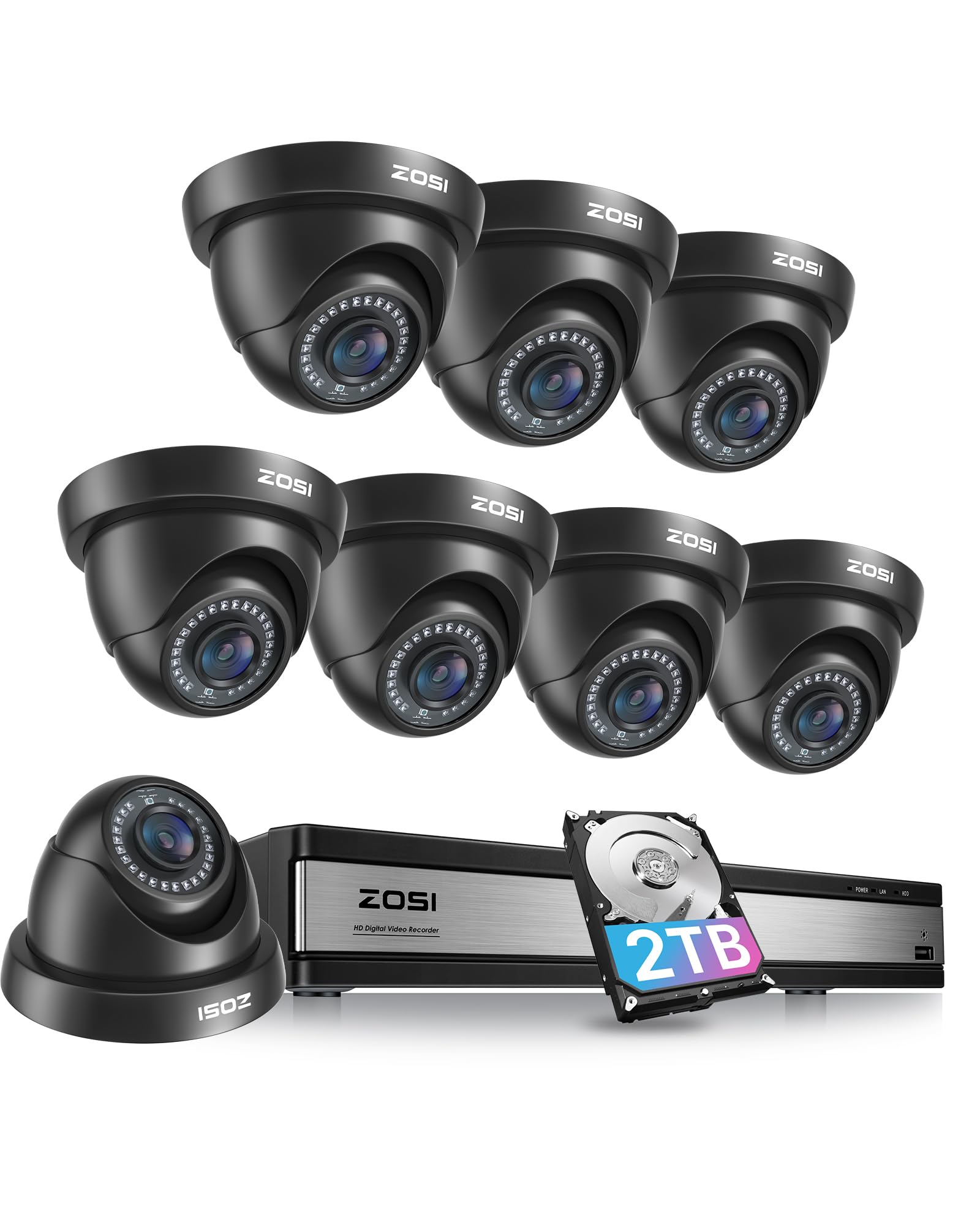 Amazon.com : ZOSI 16 Channel Security Camera System 1080p, 2MP H.265 ...