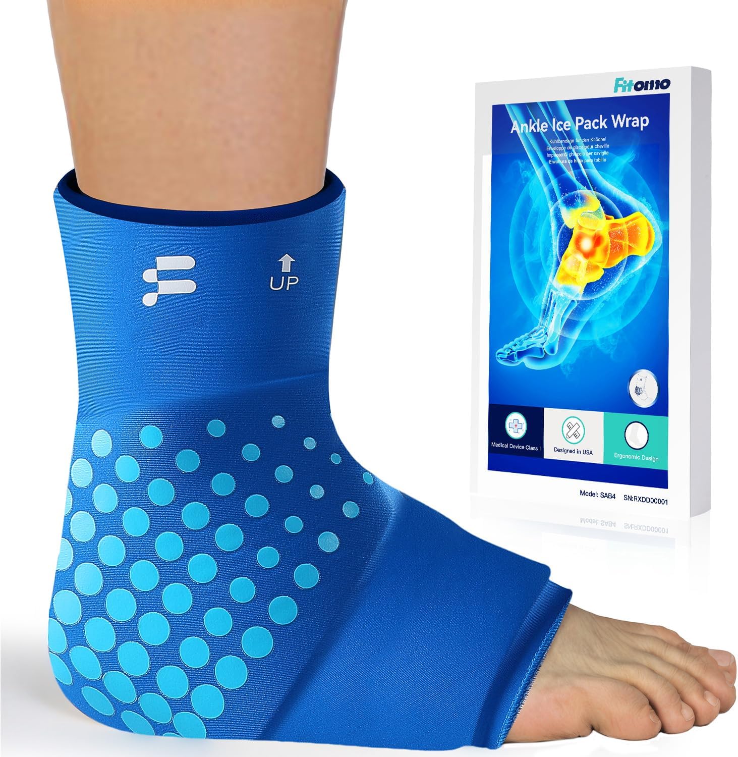 Amazon.com: Fitomo Ankle Ice Pack Wrap for Swelling with Thickened Cold ...