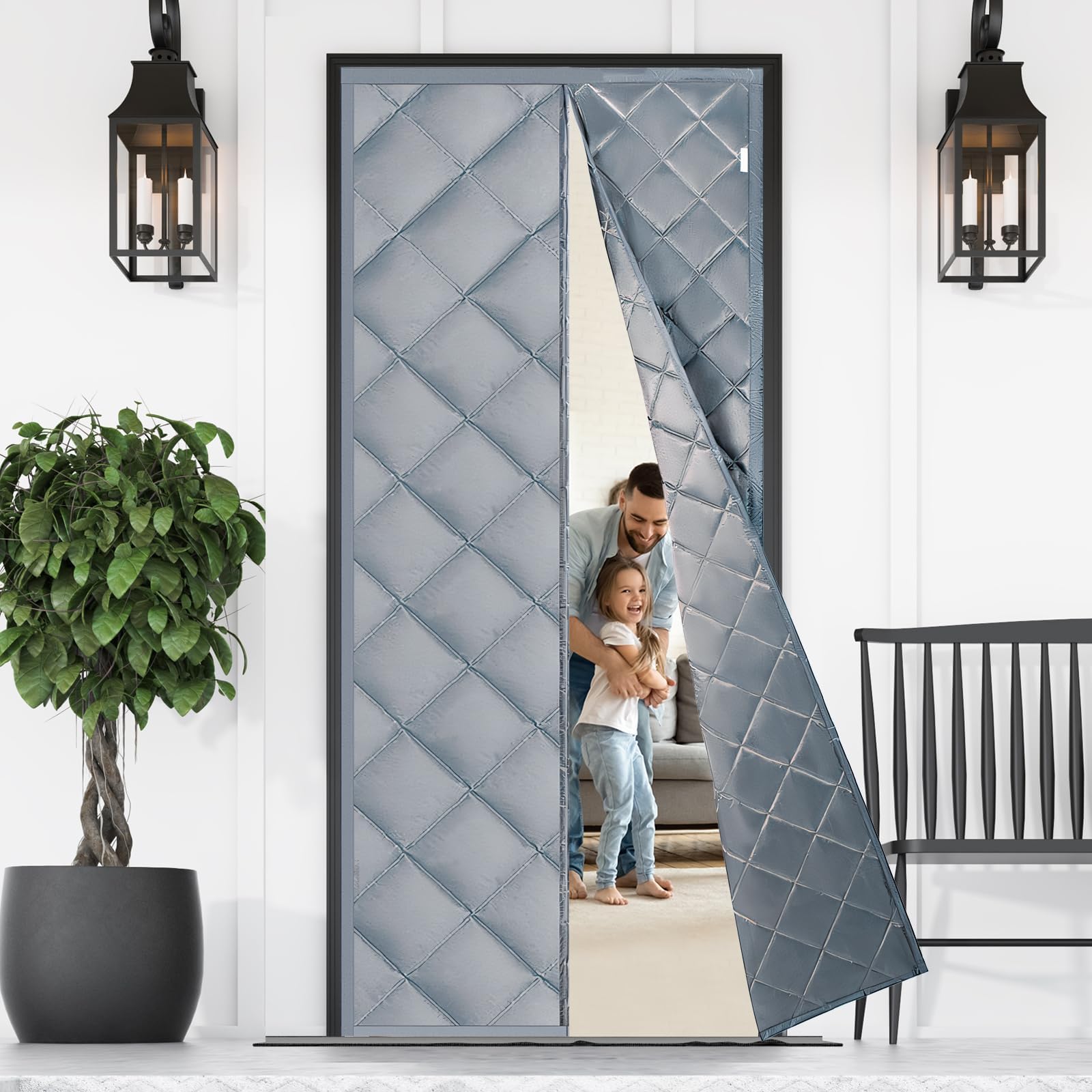 Homealexa Magnetic Thermal Insulated Door Curtain,Thermal Door Cover ...