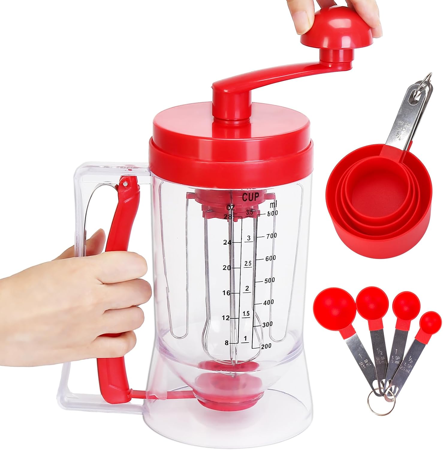 Amazon.com: Luismia Pancake Batter Dispenser with Mixing Function and ...