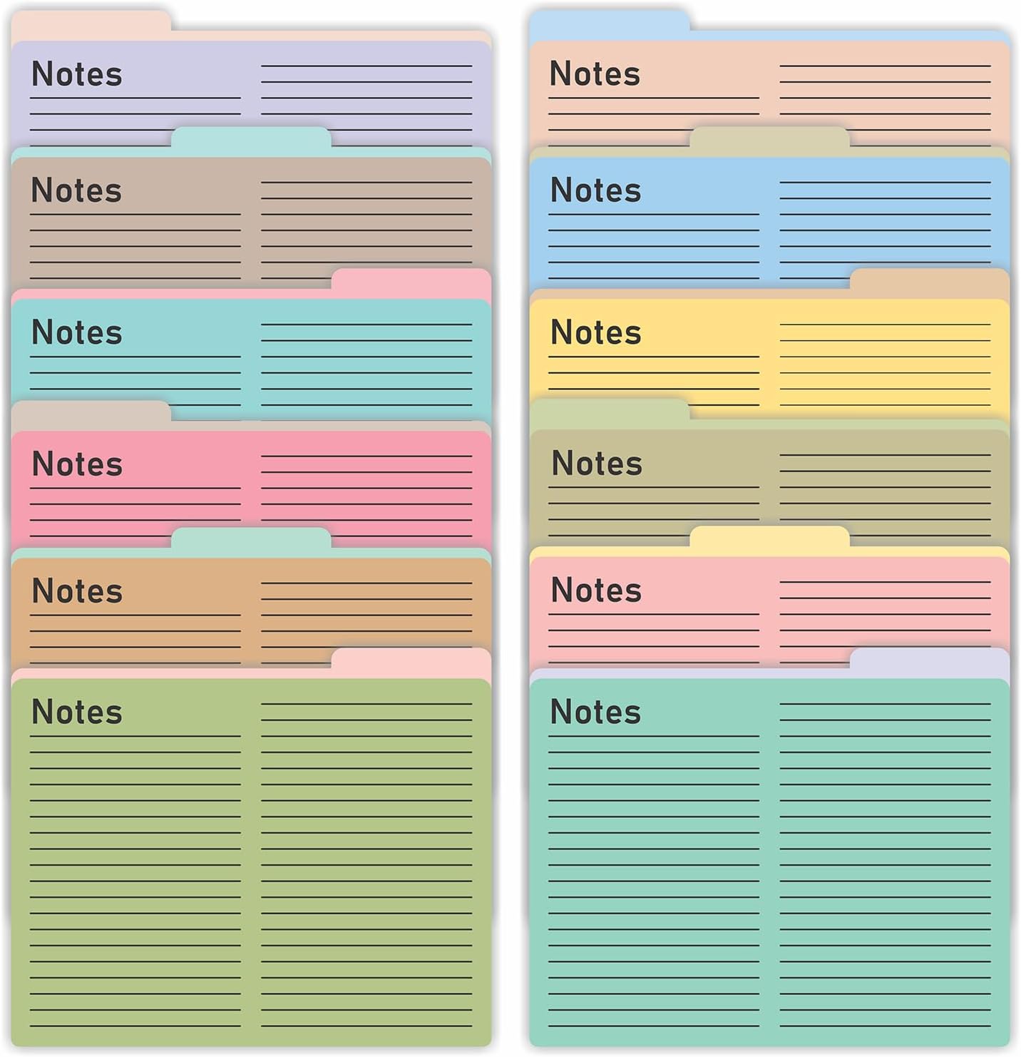 Amazon.com : PARTH IMPEX 12 Pack Lined File Folders, 1/3 Cut Tab with ...