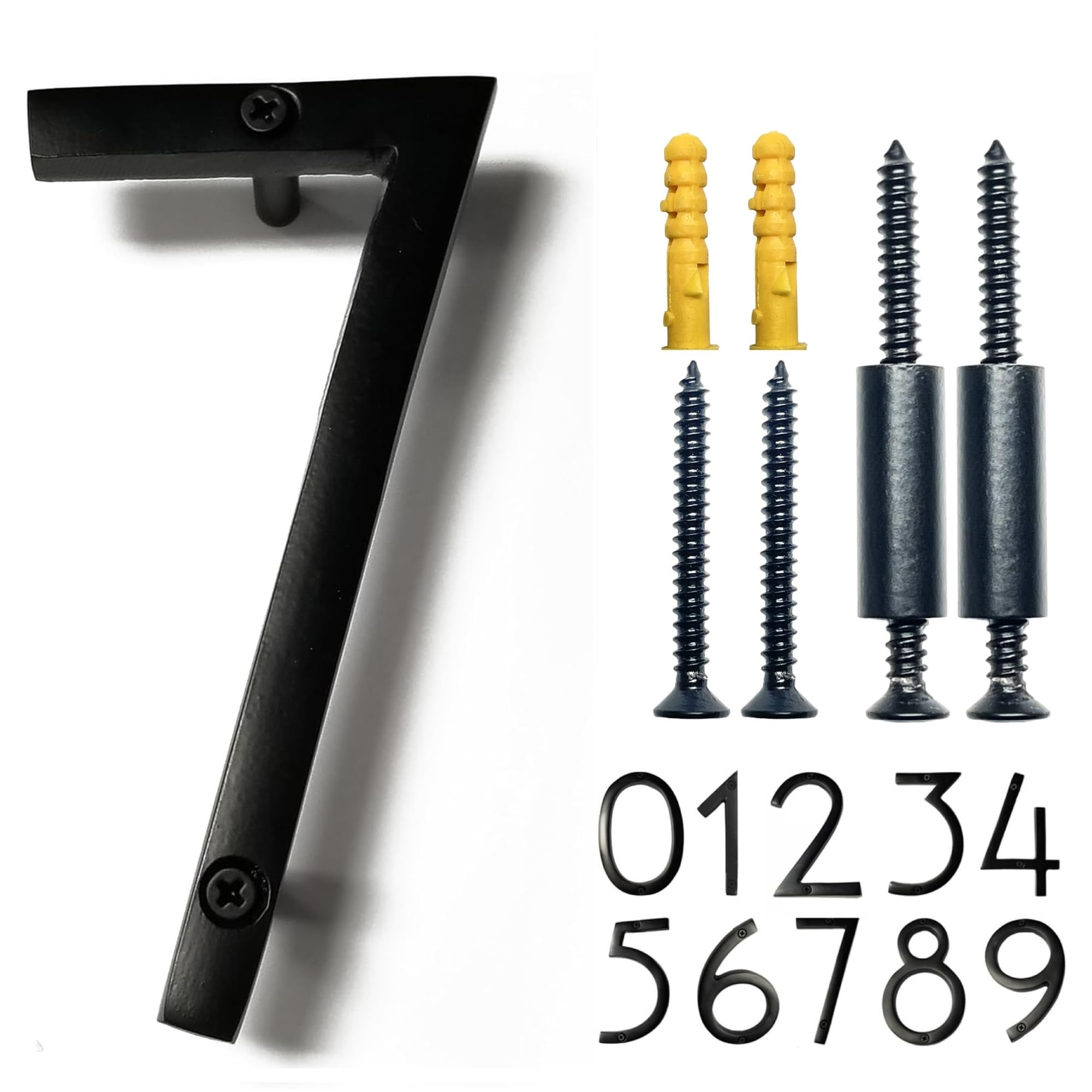 Snapklik.com : NACH Floating House Numbers, 6 Inch Aluminum Black House ...