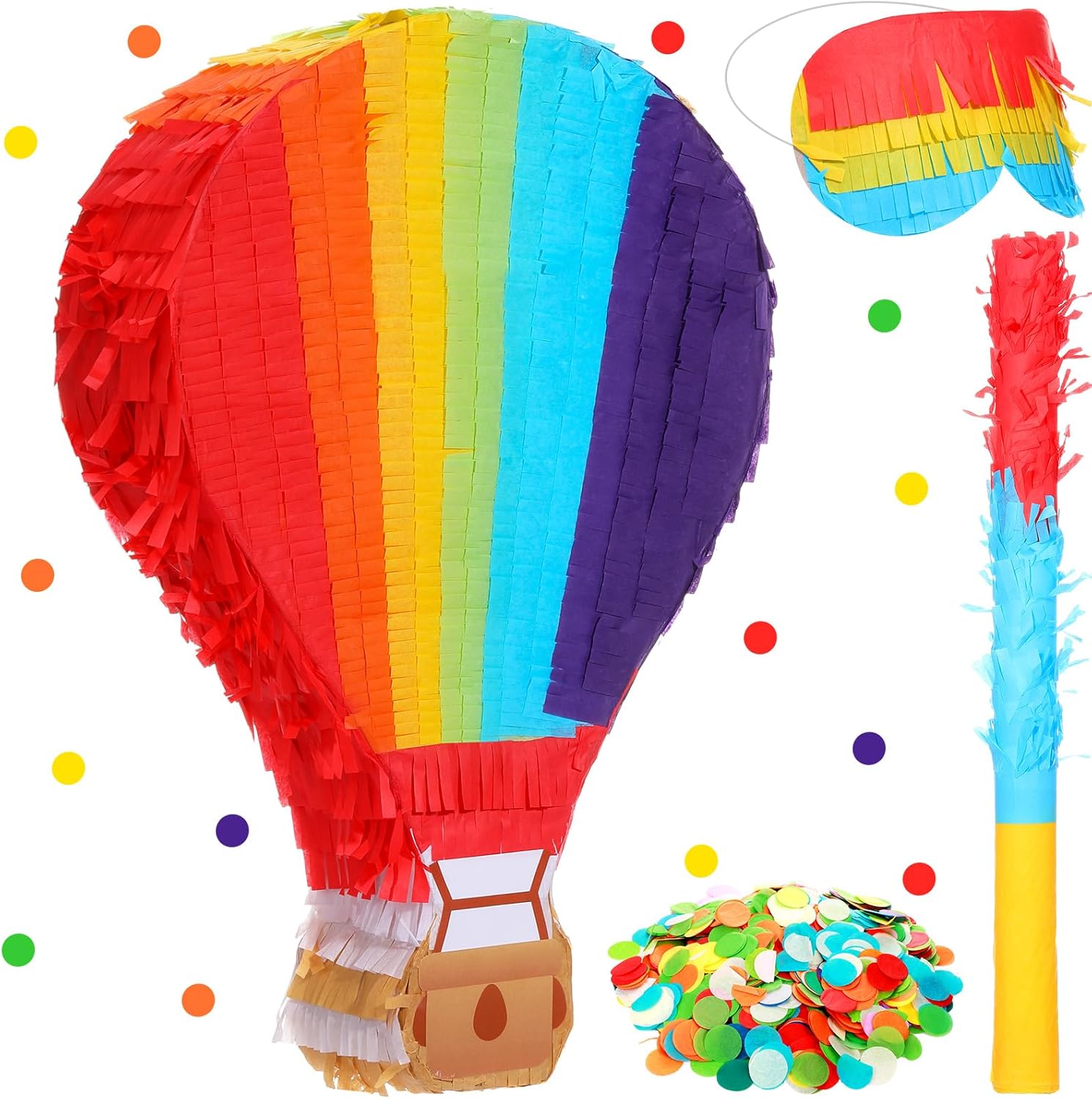 Amazon.com: Wettarn 16" x 11" Inches Piñata for Birthday Party Rainbow ...