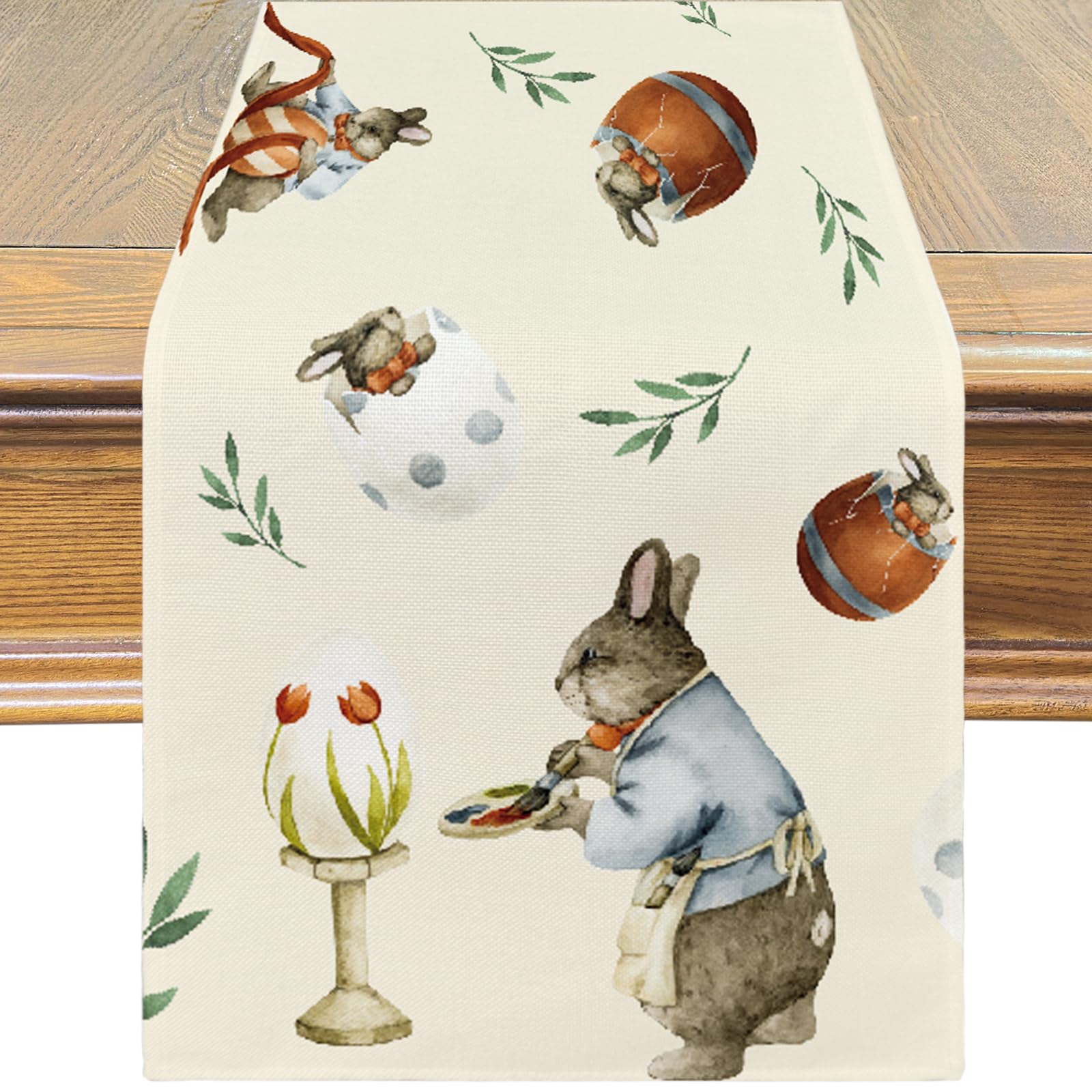 Amazon.com: PATIO CHOICE Table Runner Easter Decorations Bunny Easter ...