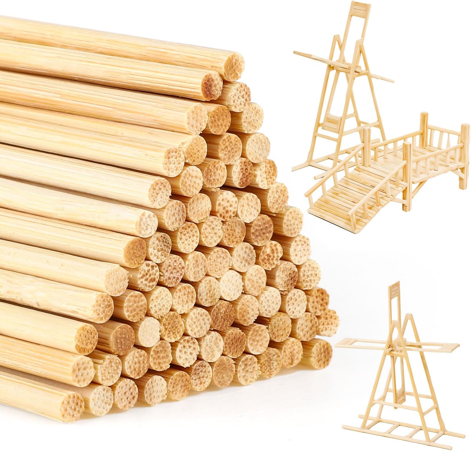 lahnao 300 Stück Zuckerwatte Stäbe, 300mm x 3mm Rund Holzstäbchen ...