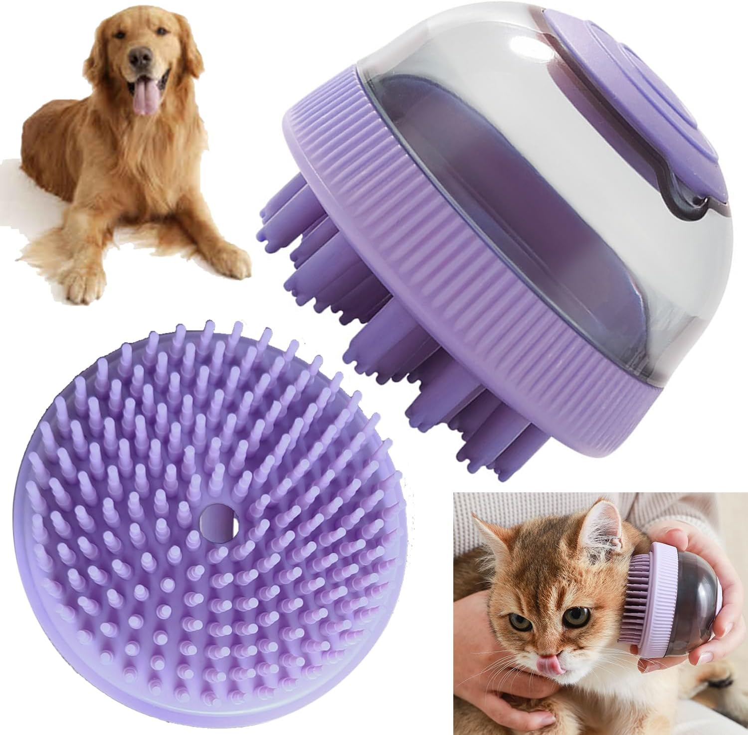 Paifeancodill Cat/Small Dog Bath Brush Dog Brush, Dog Shampoo Brush Pet ...