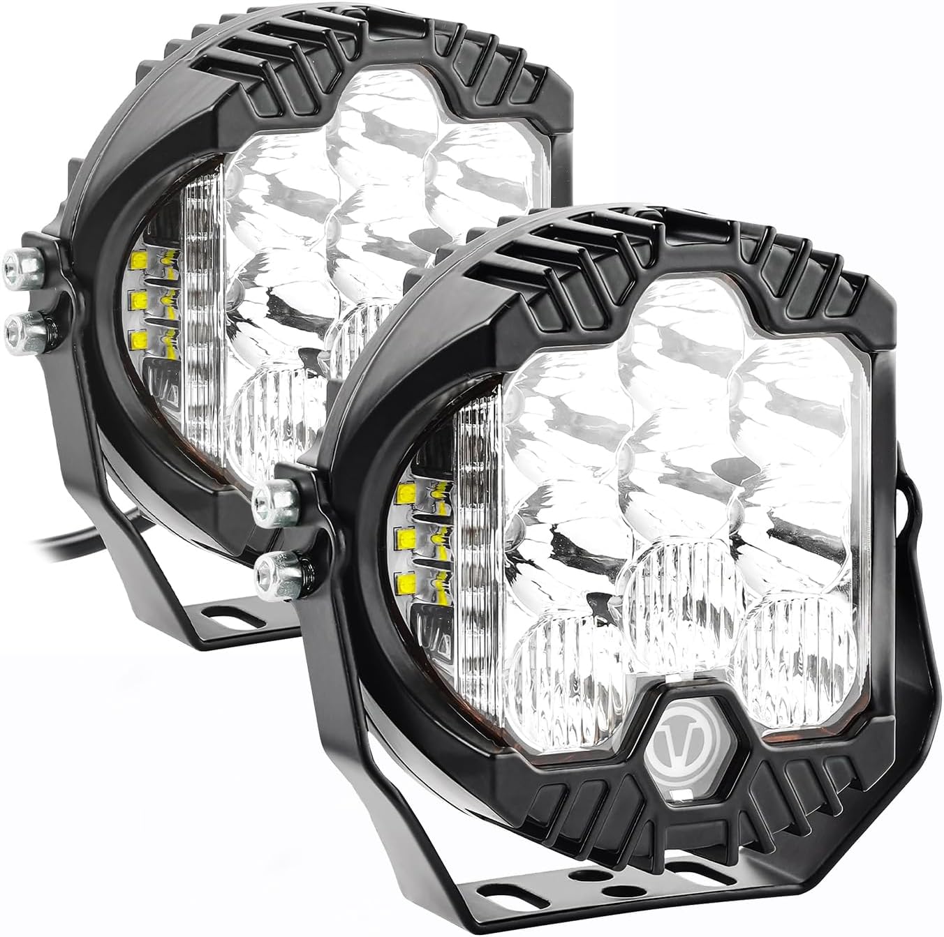 Amazon.com: 2PCS 5 inch 80W 5000LM Round LED Off-road Light 270° Wide ...