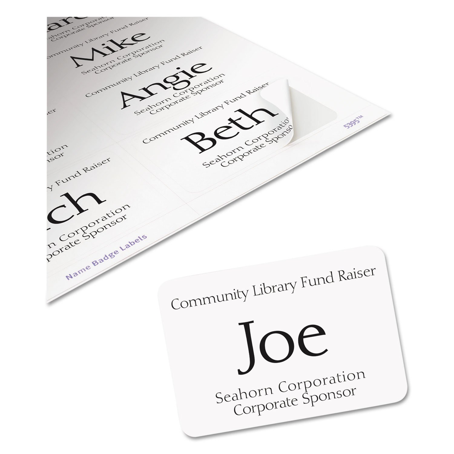 Avery White Adhesive Name Badges 5395