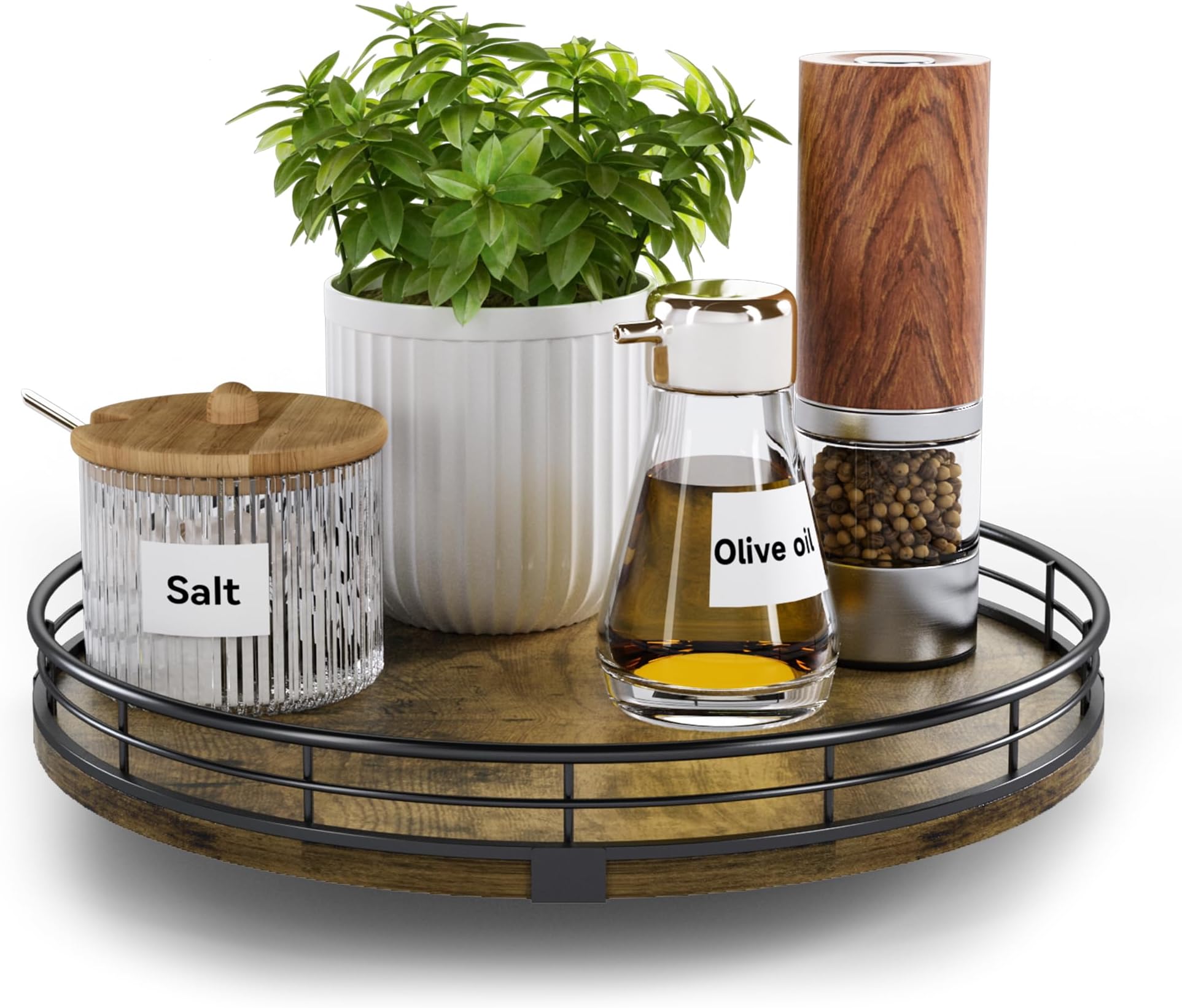 Amazon.com - Set of 2 Farmhouse Oak 10" & 13" Lazy Susan Turntable ...