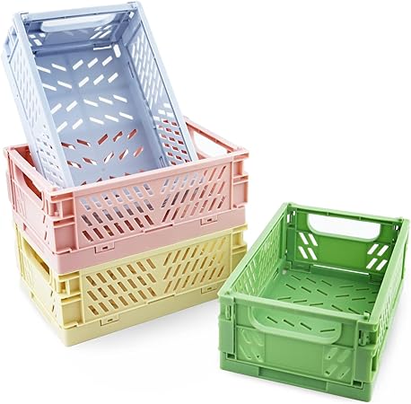 Amazon.com: YETOOME 4 Pack Mini Plastic Baskets for Shelf Storage ...