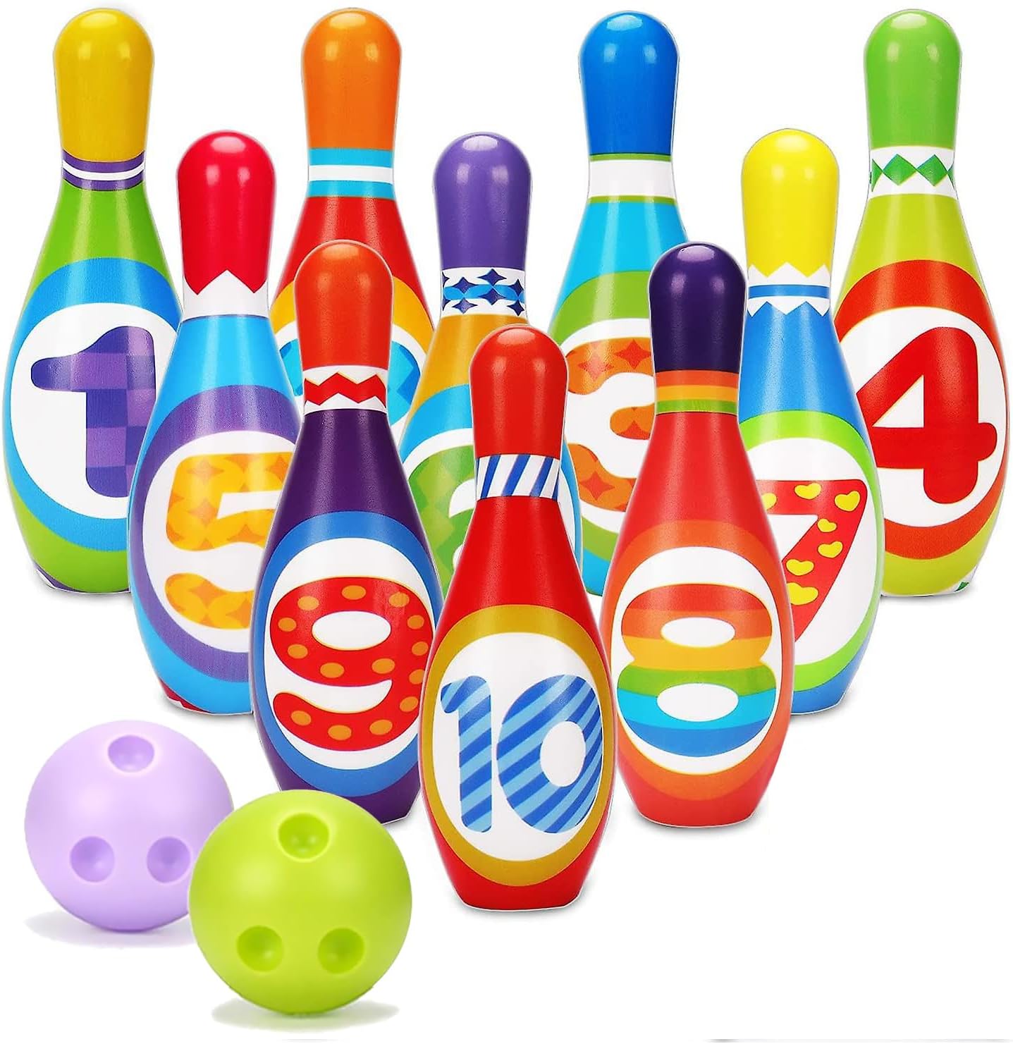 The Magic Toy Shop Bowling Set Kids Skittles Game Set Toys Educational ...