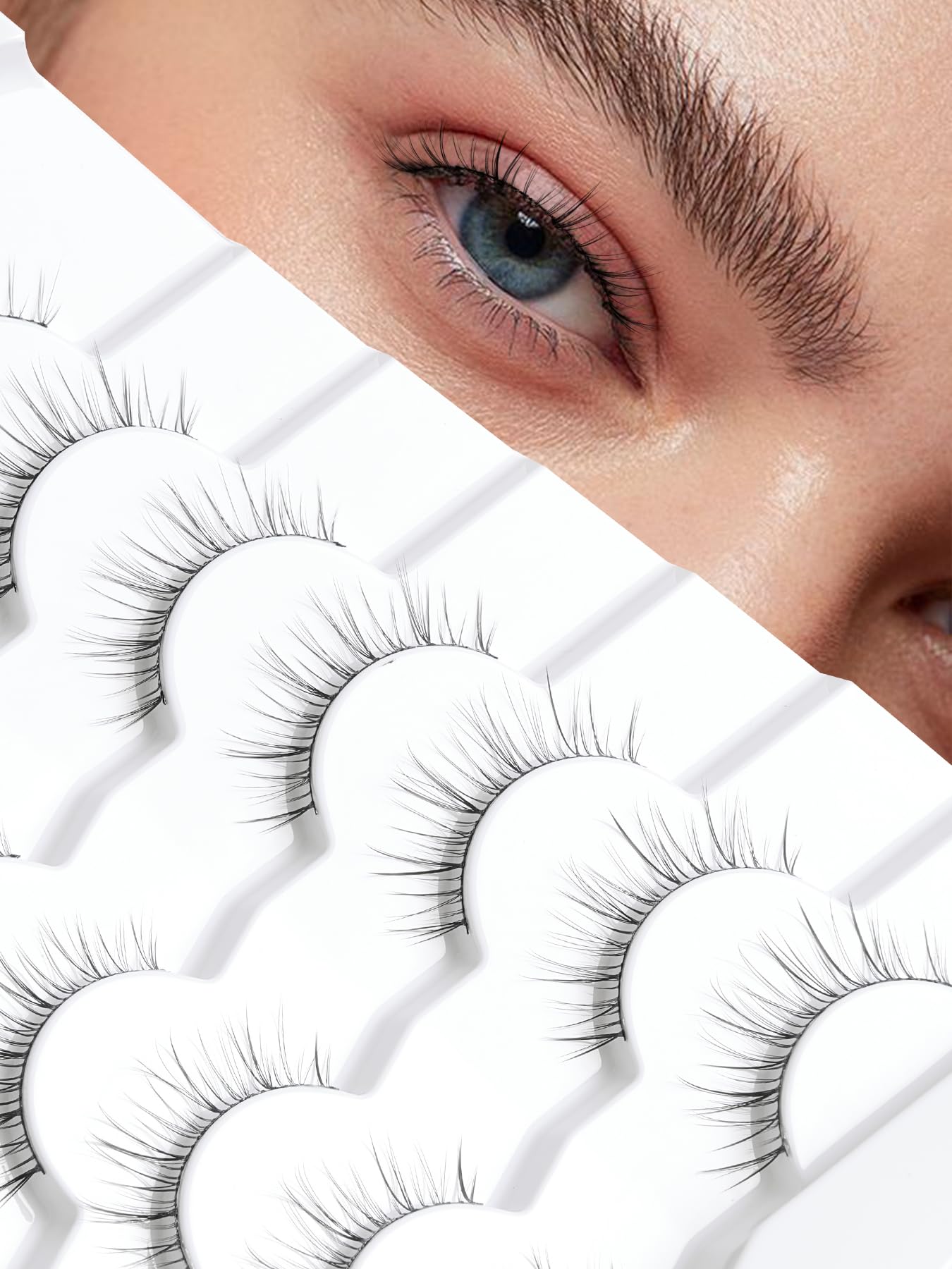 Amazon.com: Natural Lashes Short Eyelashes Wispy Natural Lashes Thin ...