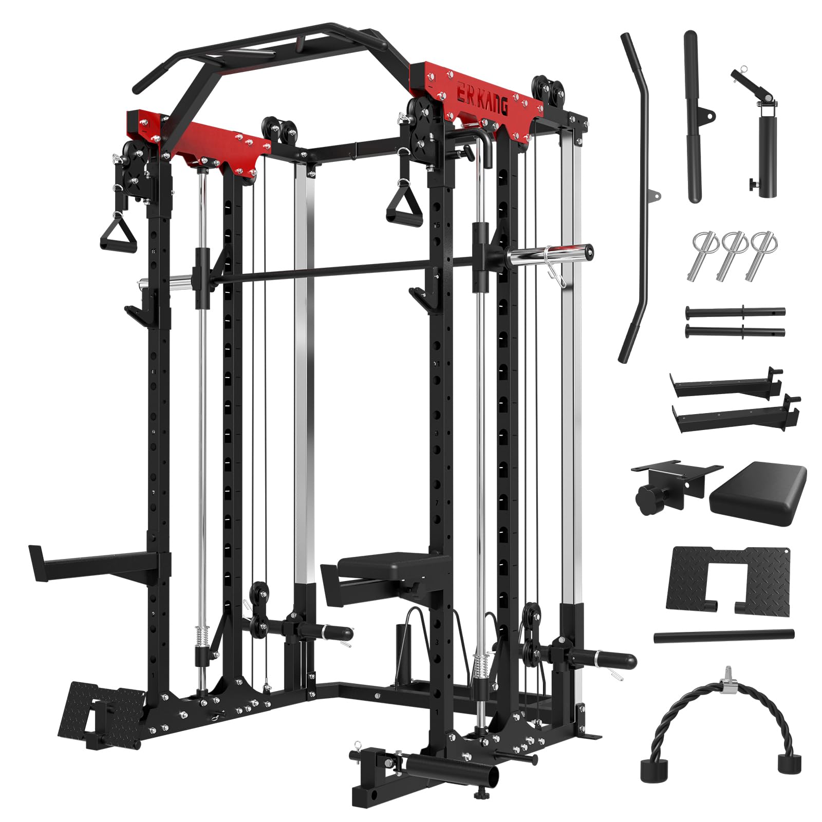 Er Kang Power Rack 2000lbs Power Cage Squat Rack Cable | Desertcart INDIA