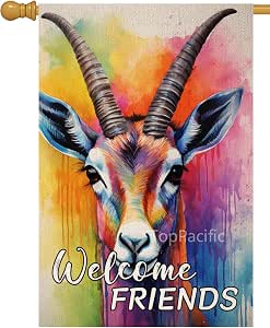 Amazon.com : TopPacific Antelope Welcome Friends Burlap 28X40 inch ...