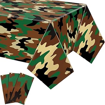 Amazon.com: Mixweer Camo Tablecloth Plastic 54 x 108 Inch Camouflage ...