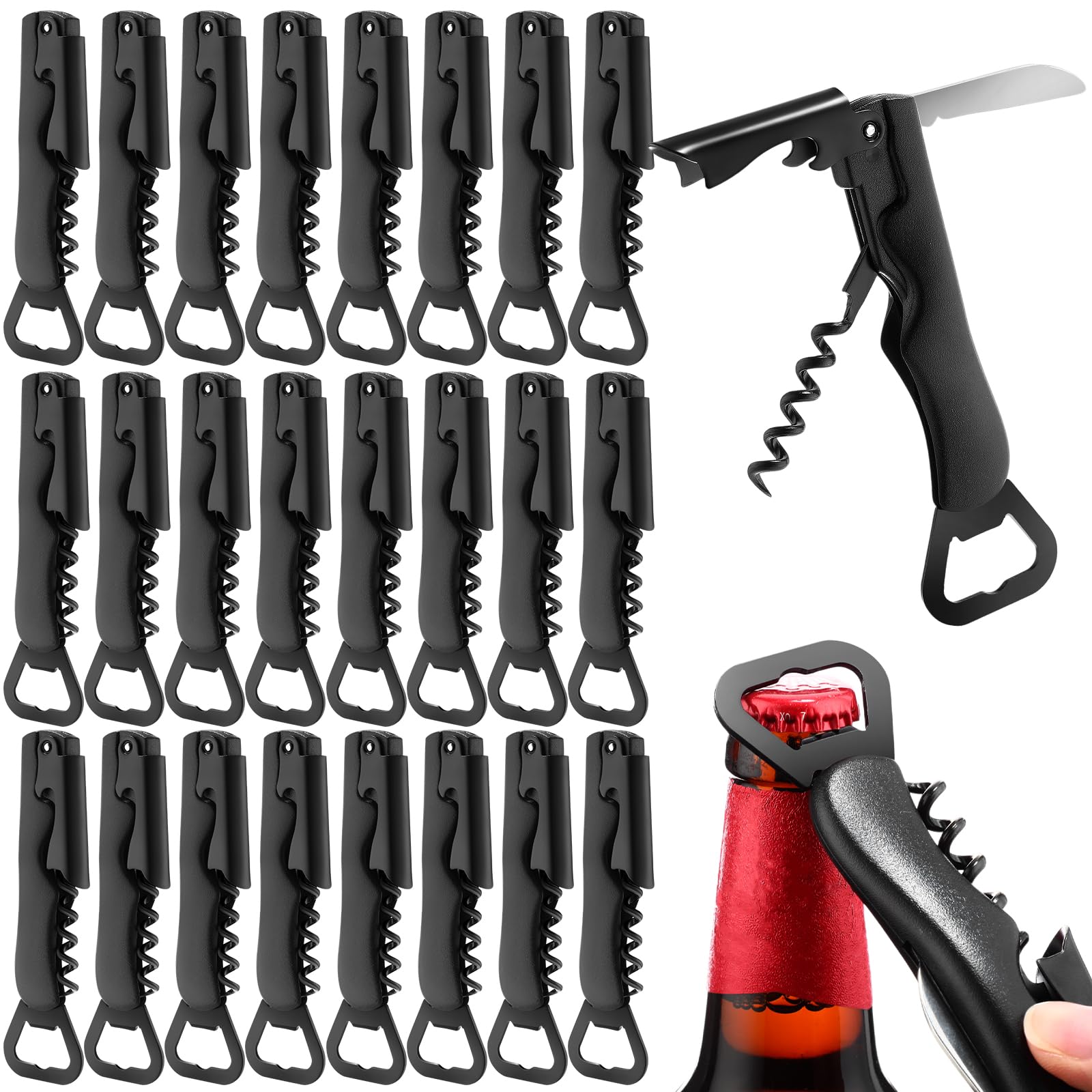 Amazon.com: Hushee 24 Pcs Wine Opener Bulk with Foil Cutter Wine ...