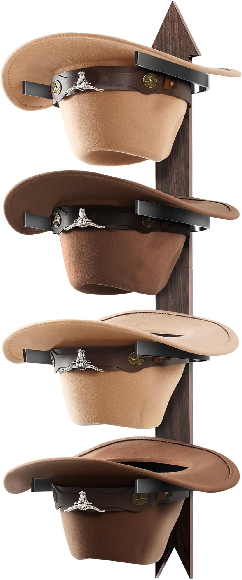 Amazon.com: Midukit Cowboy Hat Rack For Wall, Cowboy Hat Holder For 4 ...