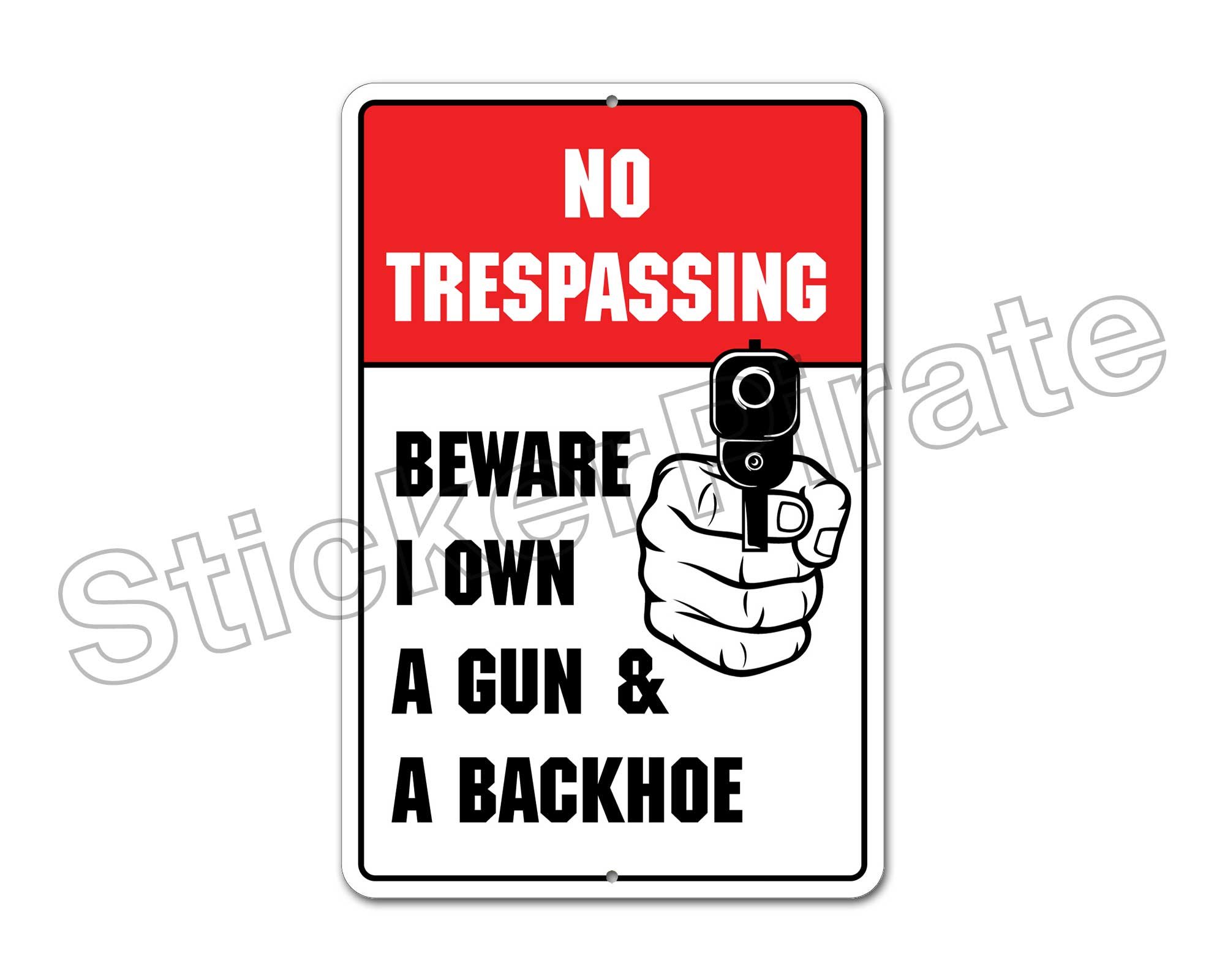 Gun Sign Memes Funny Warning Sign / Dog / Gun / Wall Art / By 3D
