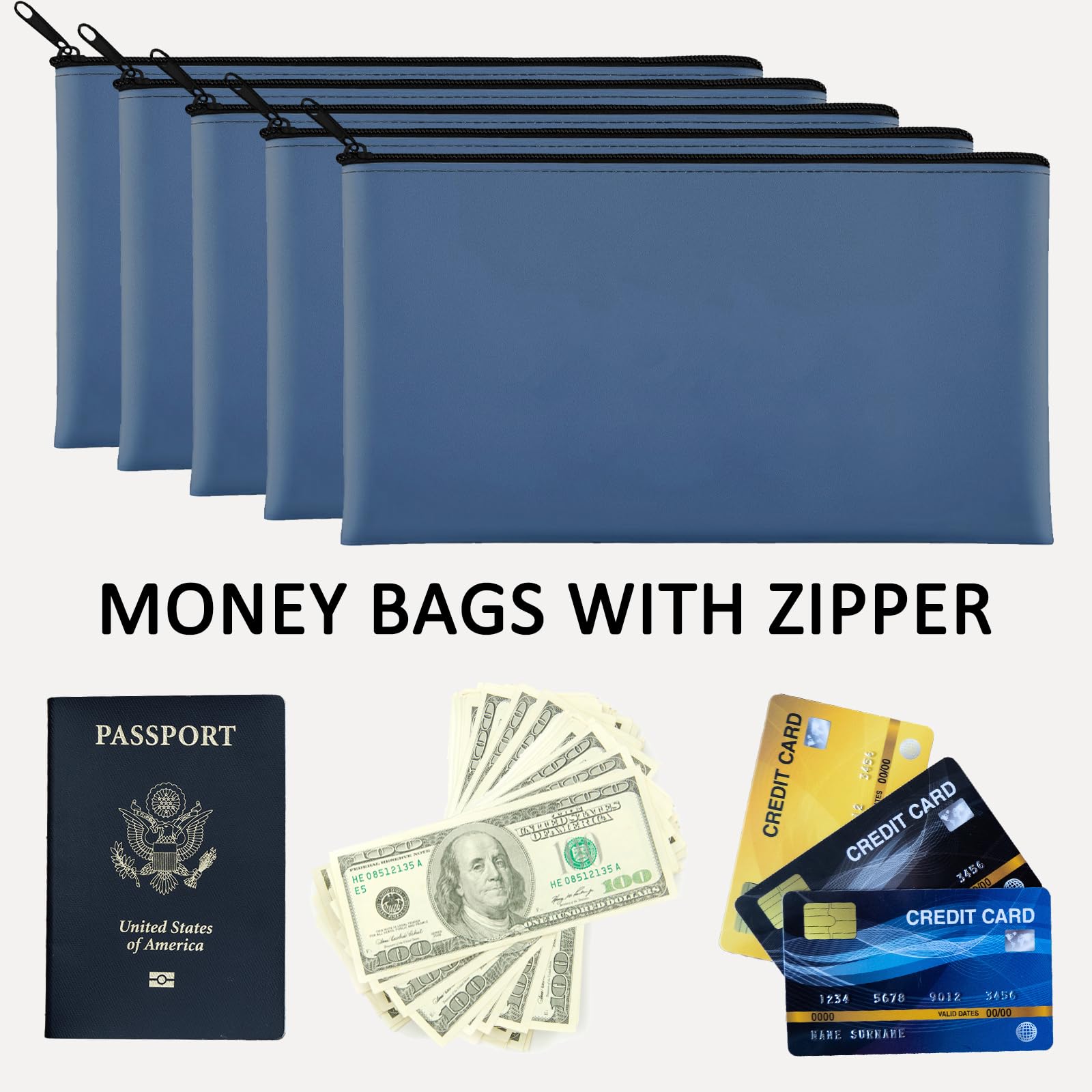 Snapklik.com : 20 Pack Money Bag 11.5 X 6.1 Inch Bank Deposit Bags