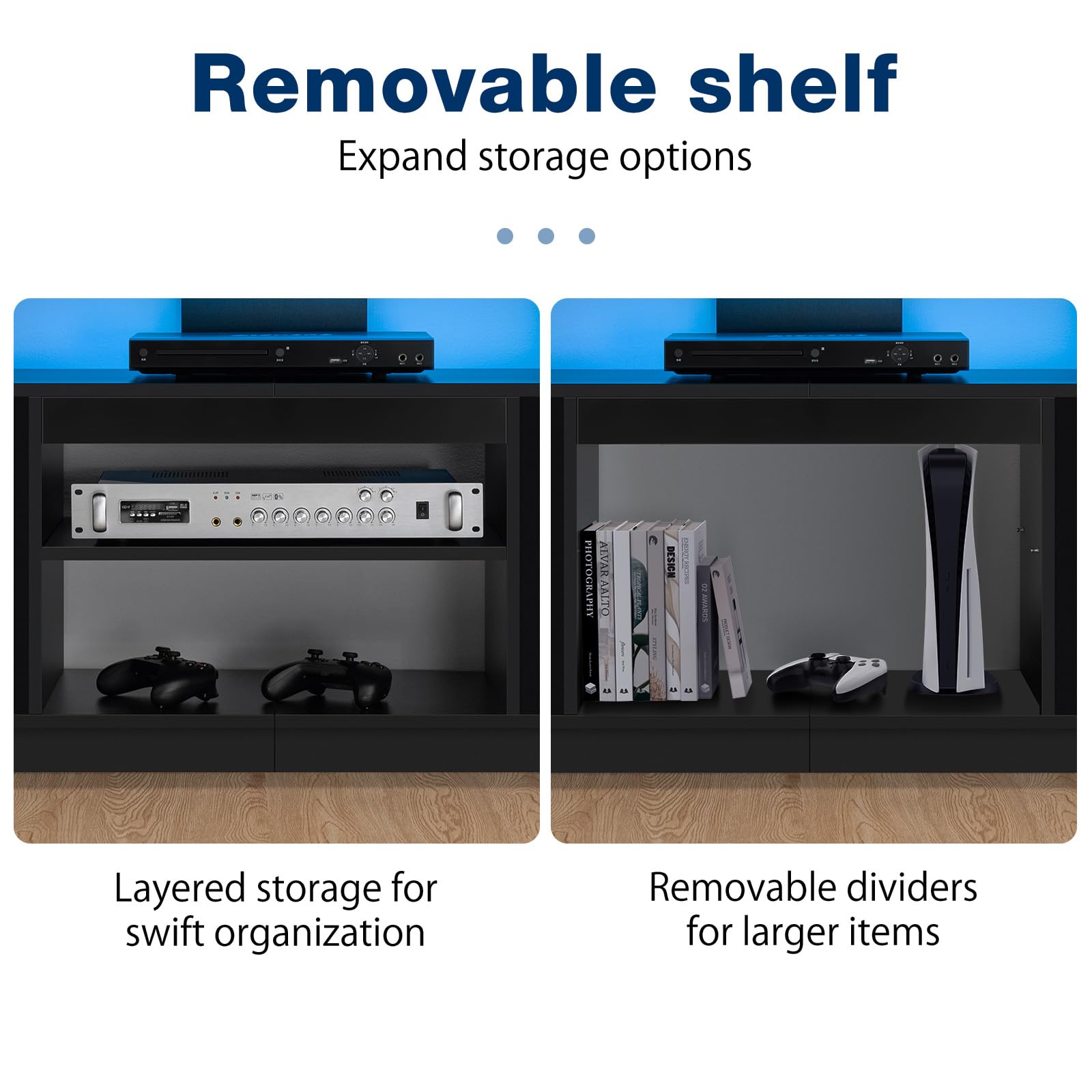 HOMMPA 70 Inch LED TV Stand with Power Outlets, Modern Tall ...