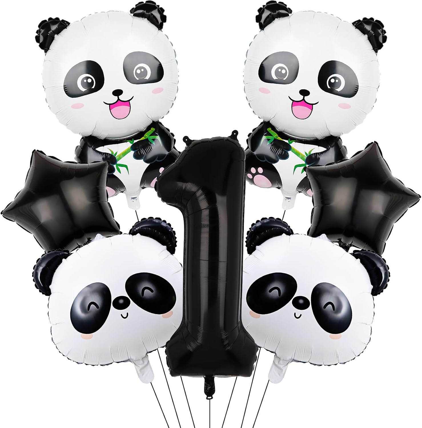 Amazon.com: Panda Party Decorations, 7pcs Zoo Panda Birthday Number ...