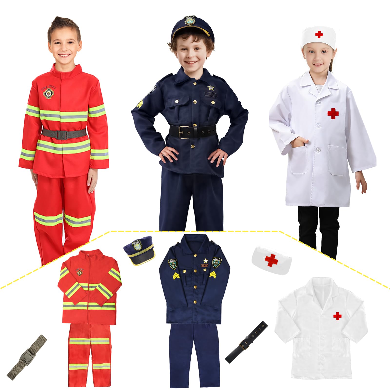 Amazon.com: Kids Role Play Dress Up Clothes for 3-6 Years Old Play, 3 ...