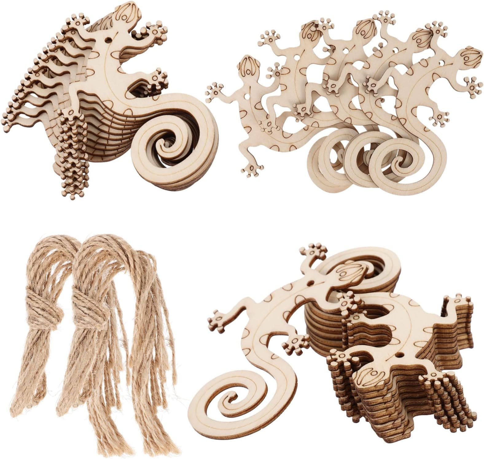 Amazon.com: 50 Sets Blank Wood Chip Lizard for Arts and Crafts for Wood ...
