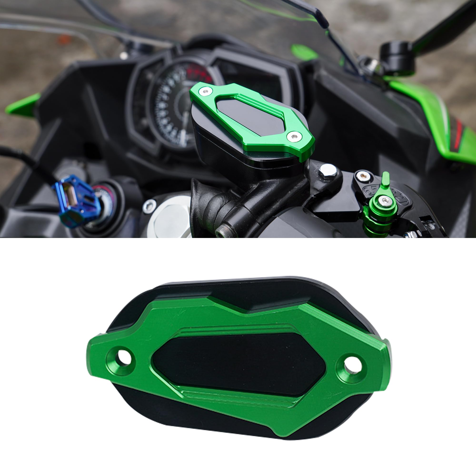 Amazon | Motikvans フロント ブレーキ 液体 リザーバー キャップ カバー オートバイ ブレーキ オイル ポット カバー カワサキ Ninja 400 Z400専用 ...