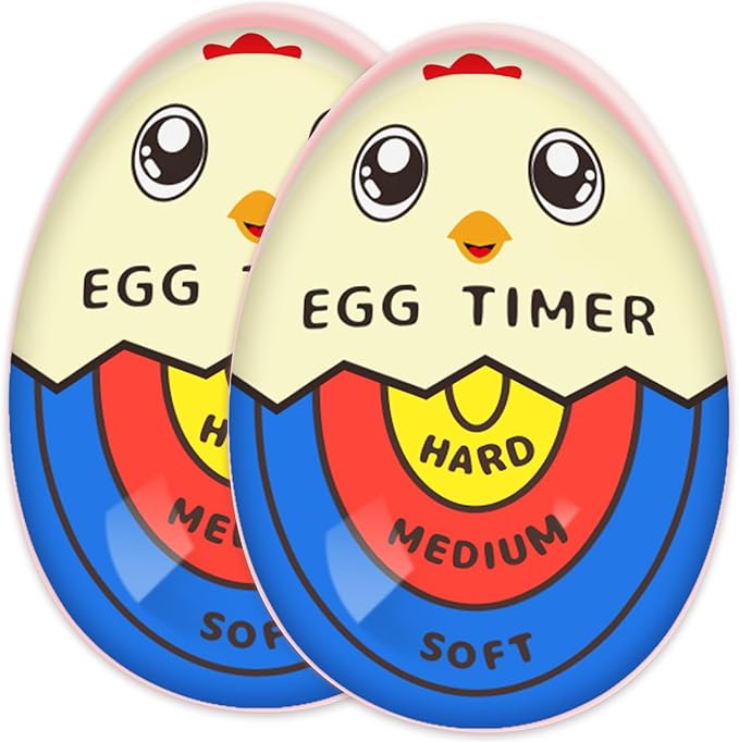 Amazon.com: Lasubst Egg Timer for Boiling Eggs That Changes Color When Done, Color, Pack of 2 ...