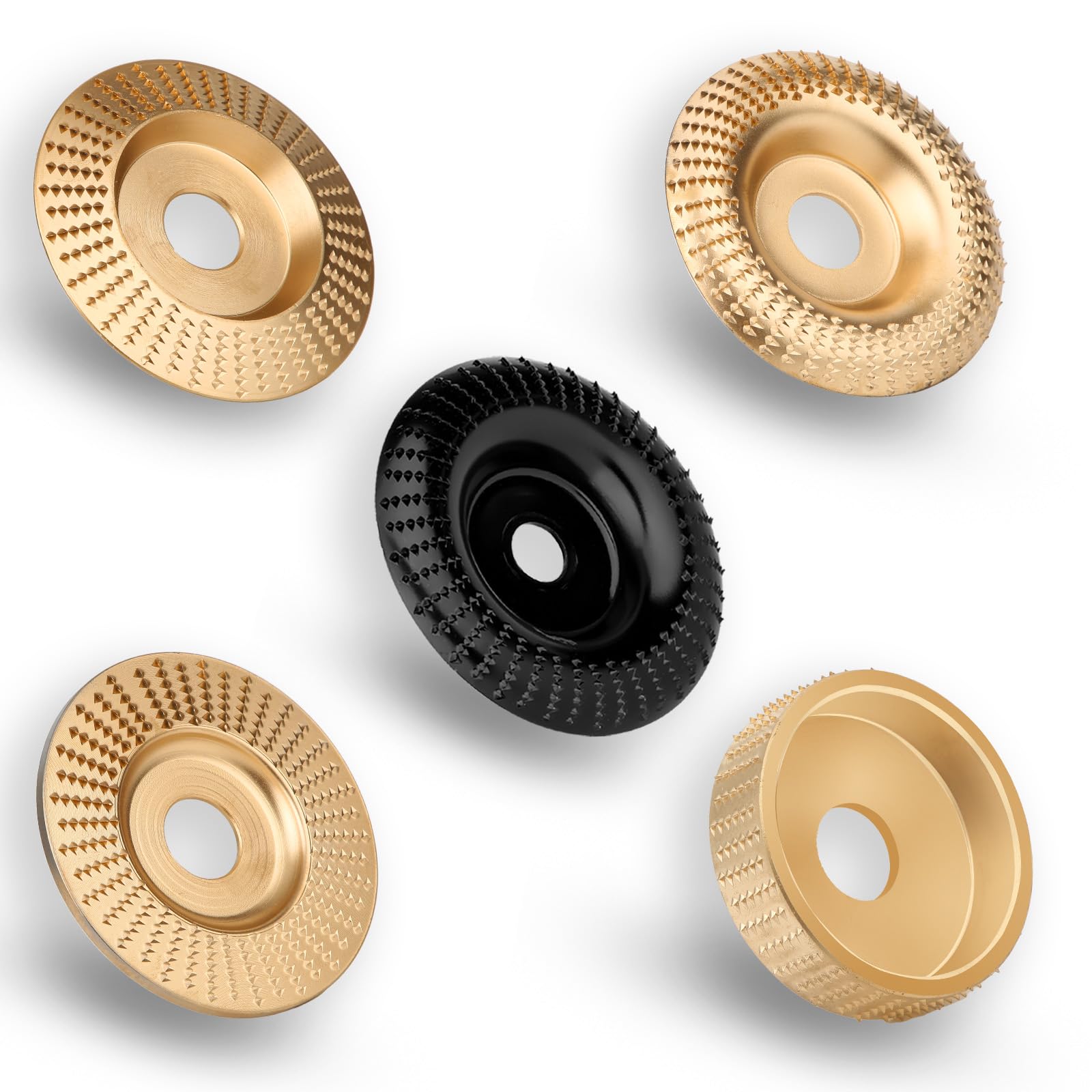 5pcs Wood Carving Disc Set, Wood Carving Grinder Wheel for 4 and 4 1/2 ...
