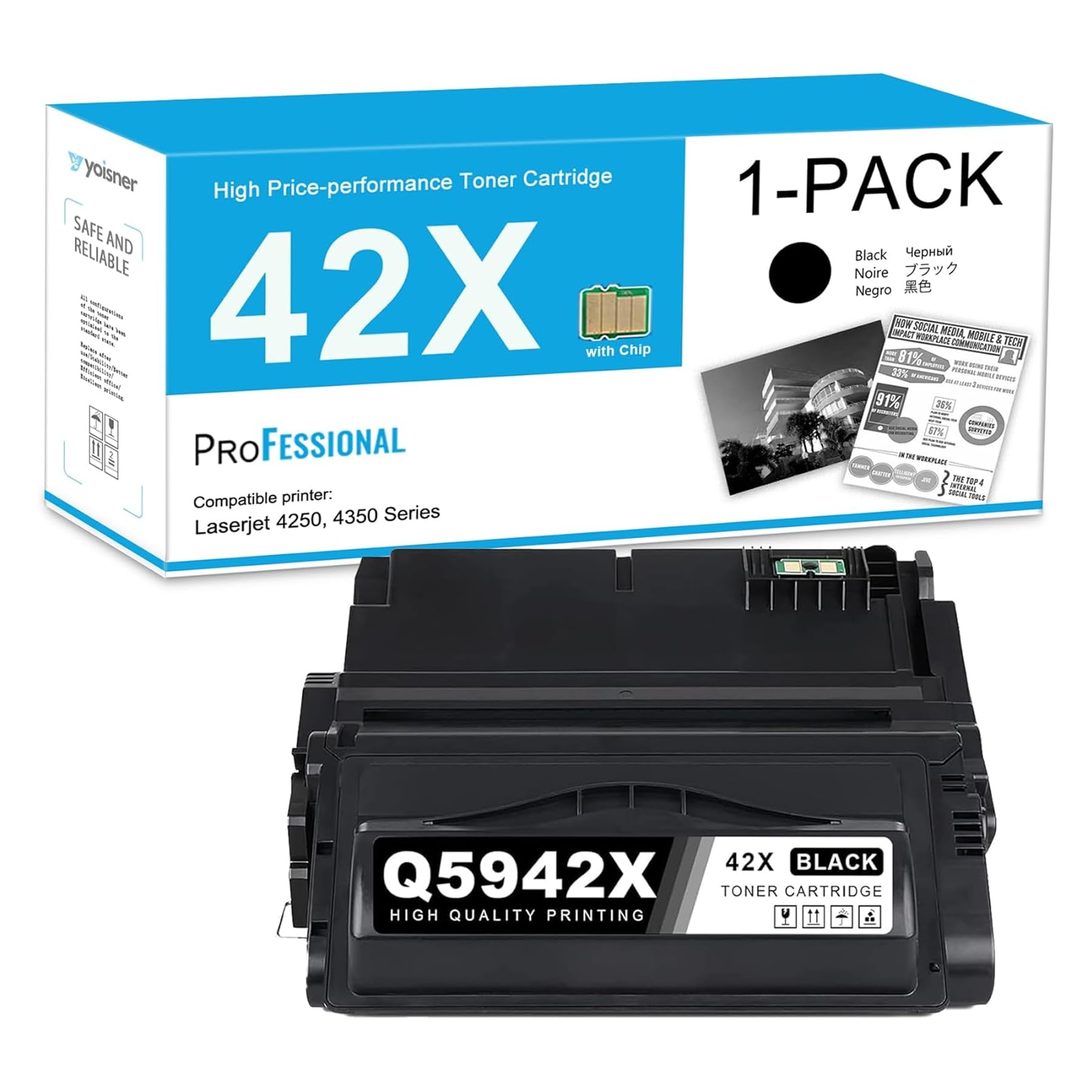 Amazon.com: 42X High Yield Black Toner Cartridge Q5942X 1-Pack with ...