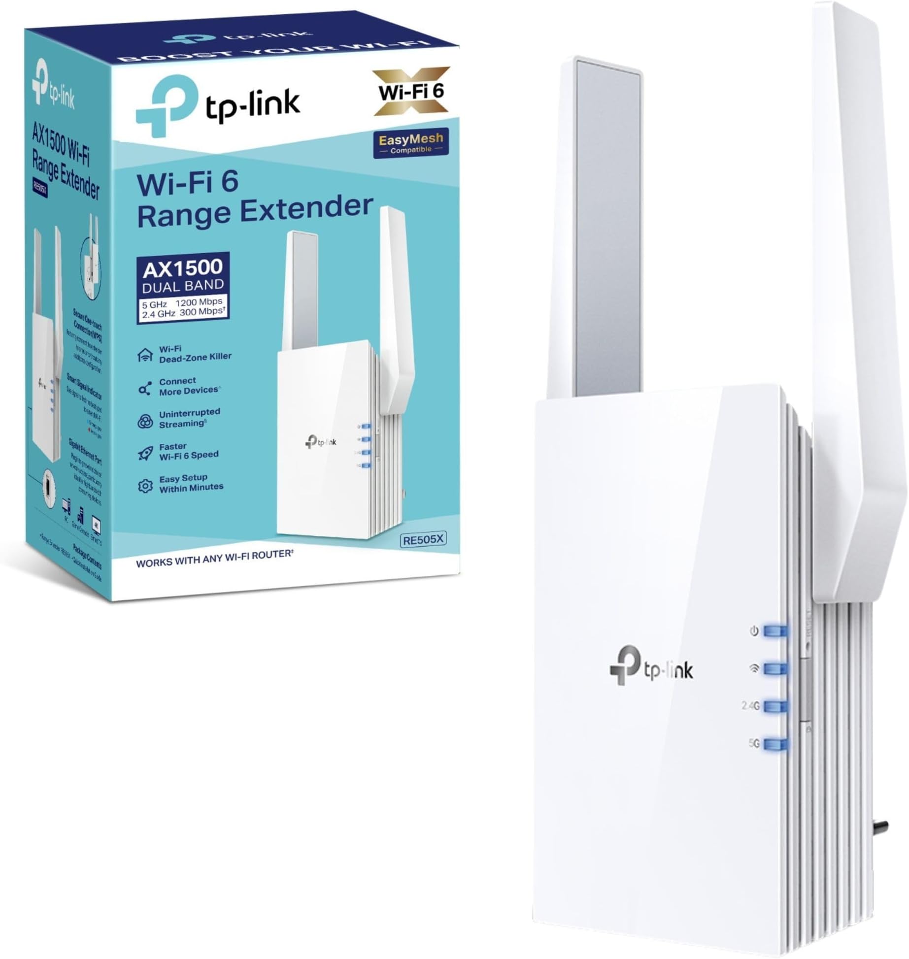 TP-Link Mesh WiFi 6 Booster, WiFi Repeater, Ultraxtend WiFi Range ...