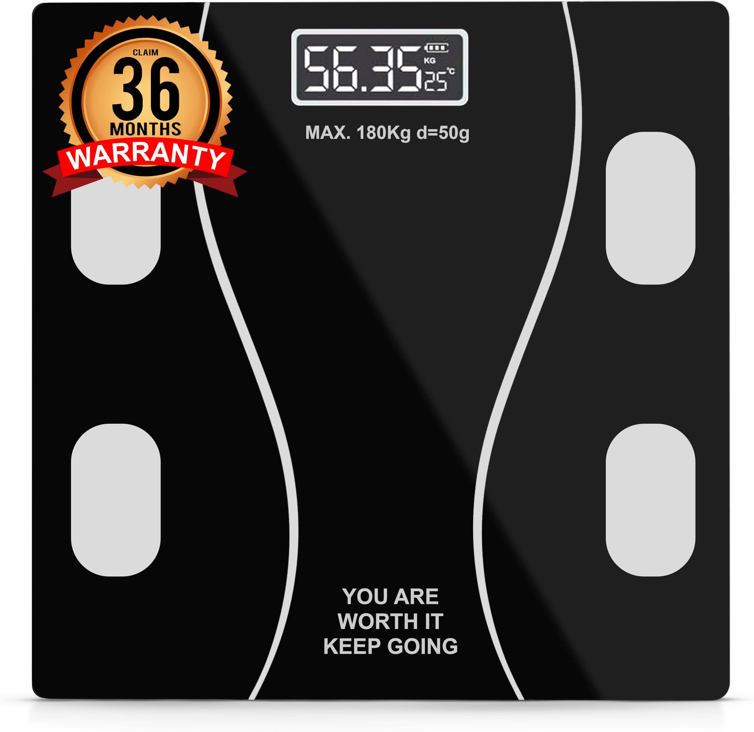 beatXP Wave Weighing Machine with Backlit LCD Panel & 6mm Thick ...