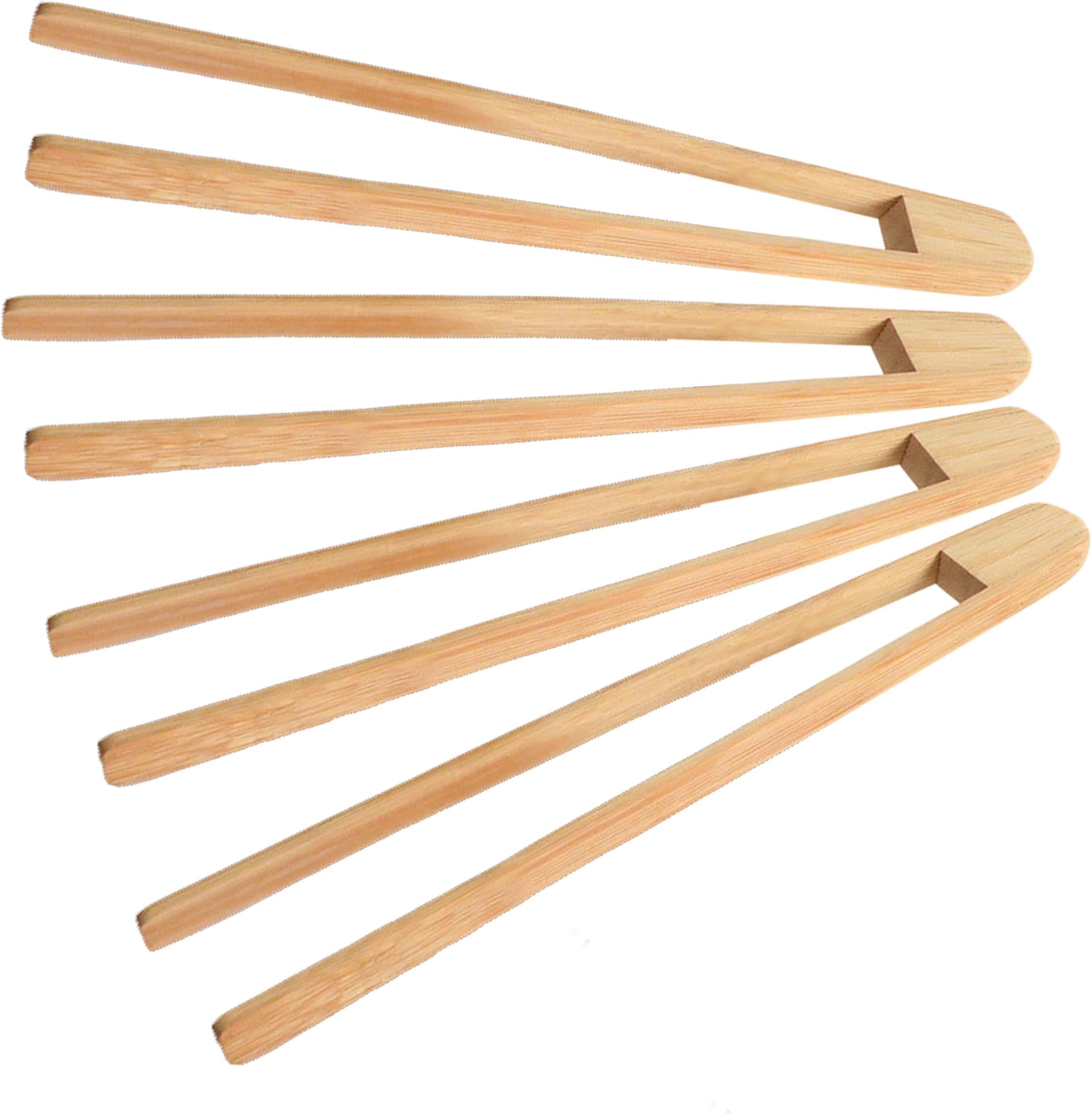 Amazon.com: Magnetic Classic Bamboo Toast Tongs - Wood Cooking Tong ...